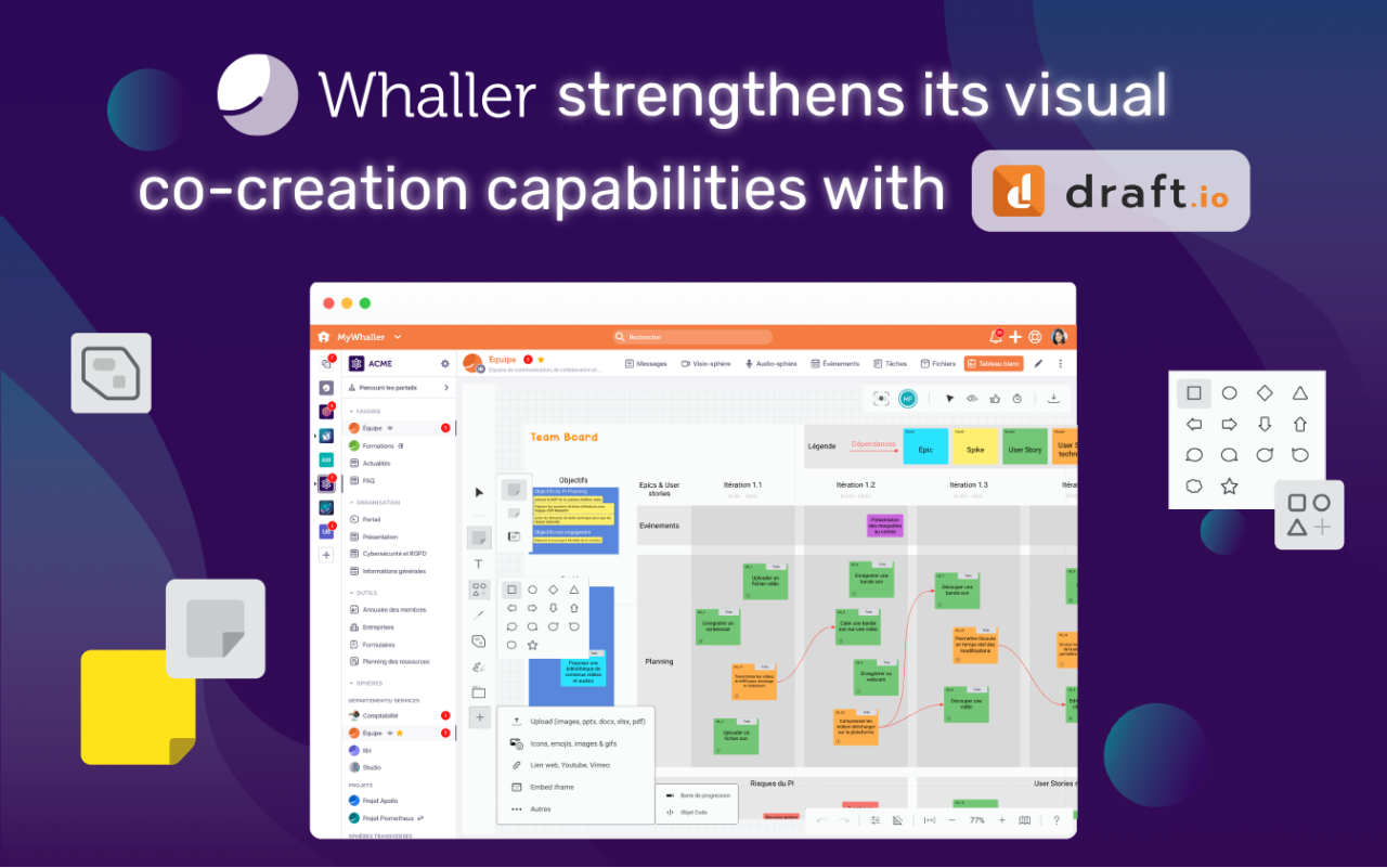 Sovereign collaborative whiteboard: Draft.io in Whaller